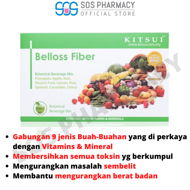 KITSUI Belloss Fiber (15G X 15 Sachets) (Sembelit/Constipation/Detox ...