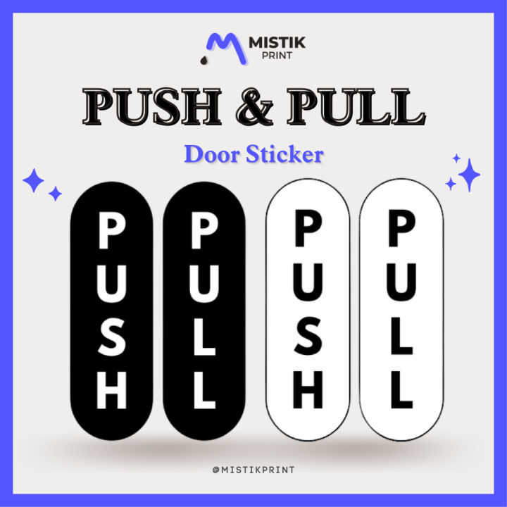 PUSH and PULL Stickers Door Signage | Lazada PH