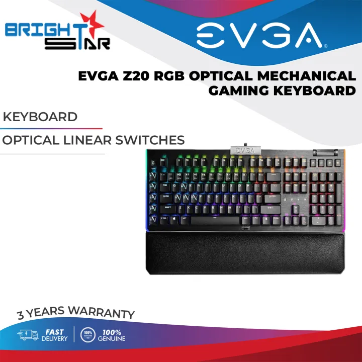 EVGA Z20 RGB Optical Mechanical Gaming Keyboard Optical Linear Switches ...