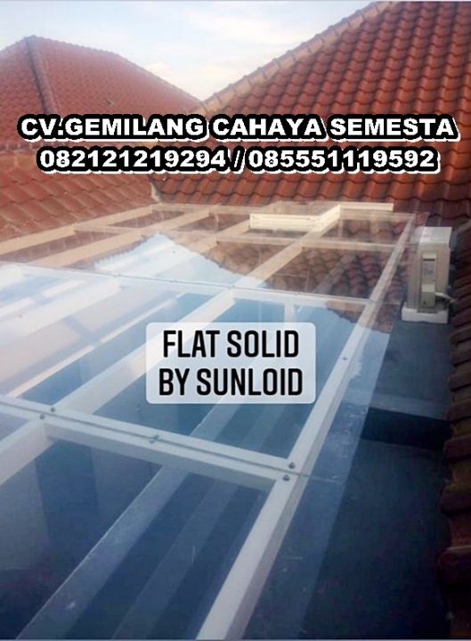 Sunloid flat ( 6 mm ) Atap Transparan Solid / Atap Polycarbonate Sheet ...