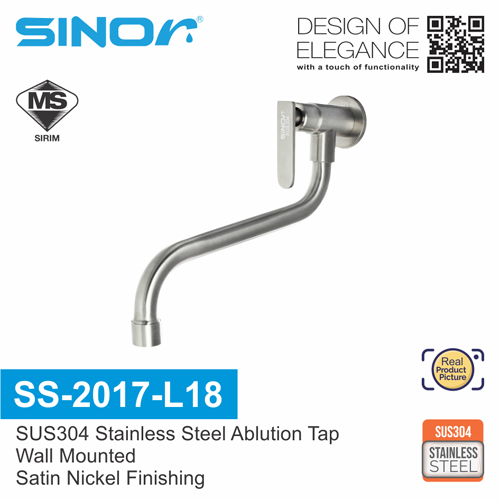 Sinor SS-2017-L18 SUS304 Stainless Steel Ablution Tap Wall Mounted ...