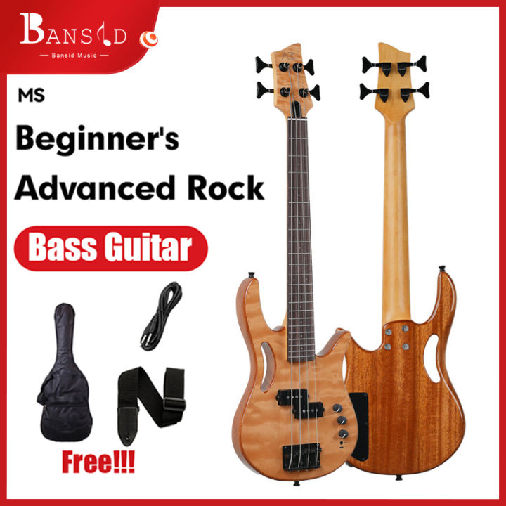 Bansid Bass Guitar Full Size 4 String Exquisite Stylish Bass with Power ...