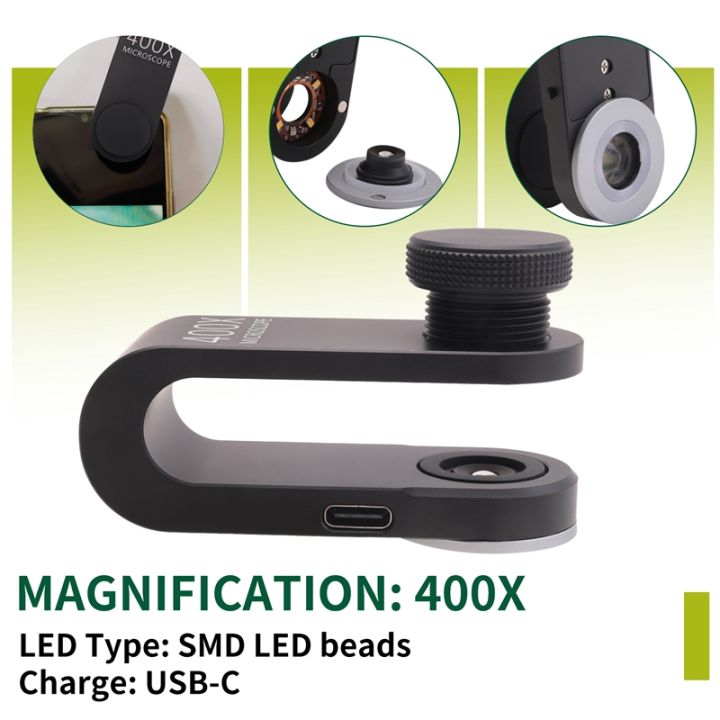 400X Mobile Phone Microscope for Electronics Dermatoscope Microscope ...