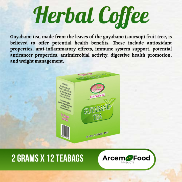 Arcem Food Pure Organic Guyabano Leaves Tea 12pcs. | Lazada PH