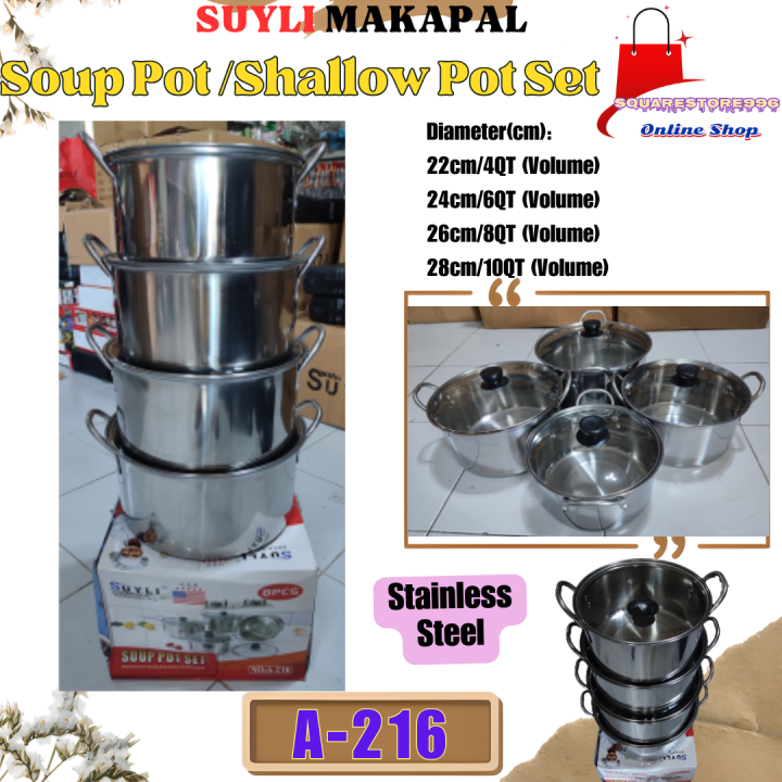 A-216 Soup Pot/Shallow Pot Set | Lazada PH