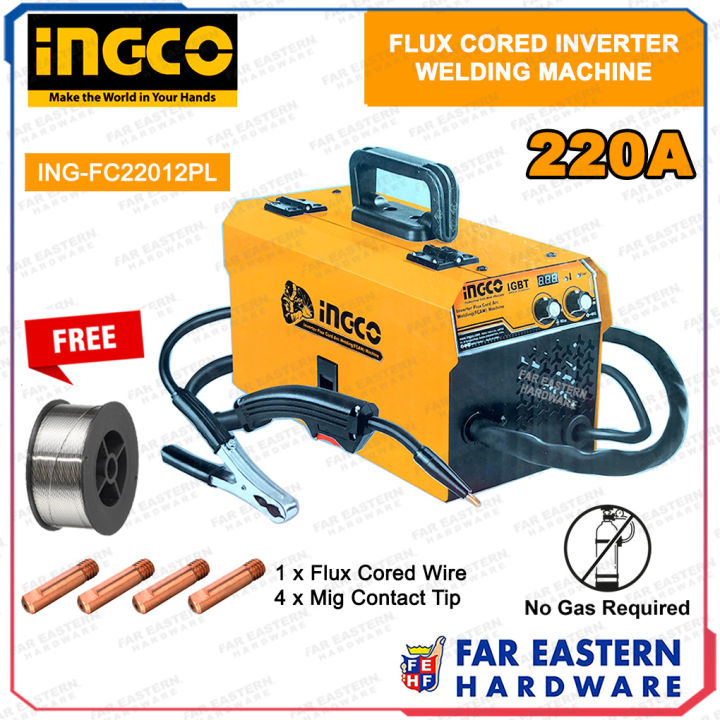 INGCO Flux Cored Inverter Welding Machine Gasless MIG 220A ING ...