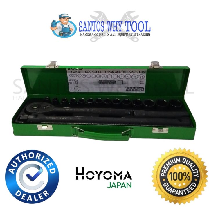 HOYOMA 17Pcs 1/2 Drive Socket Wrench Set 8-24mm Hexagonal | Lazada PH