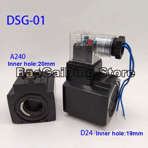 DSG-01 YUKEN Hydraulic Solenoid Valve Coil D24 A240 Inner Hole 19/20mm Length and Height 51mm ...