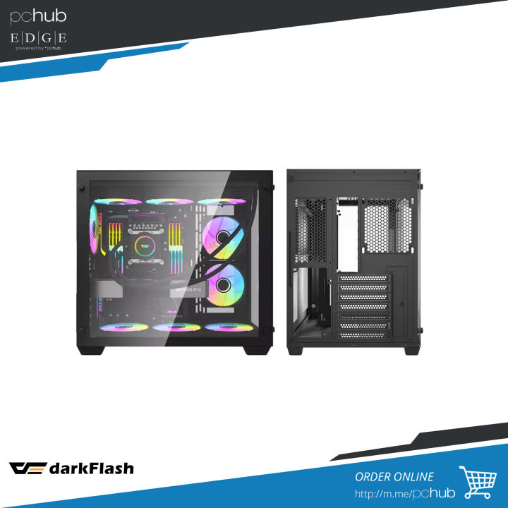 PChub | DarkFlash Exquisite C285MP TG, Black, MATX | Lazada PH