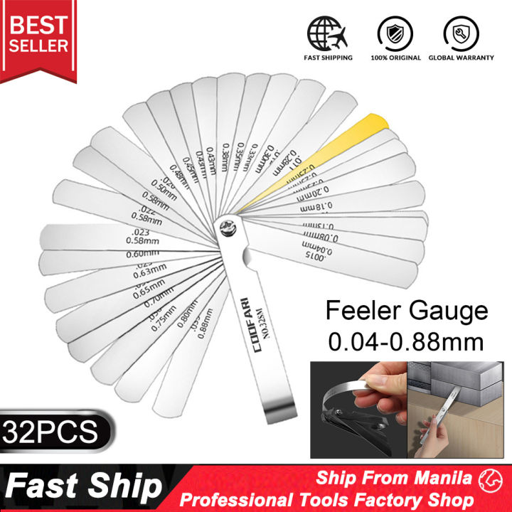32 Blades Combination Feeler Gauge Metric Imperial Gapped Filler Measure | Lazada PH