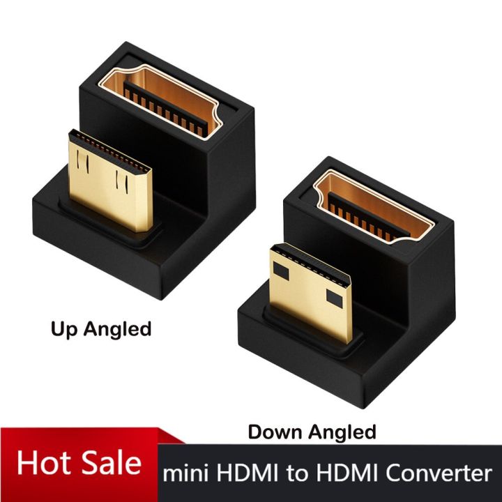 Mini HDMI Male to HDMI-compatible 2.1 Female Extension Adapter 360 ...