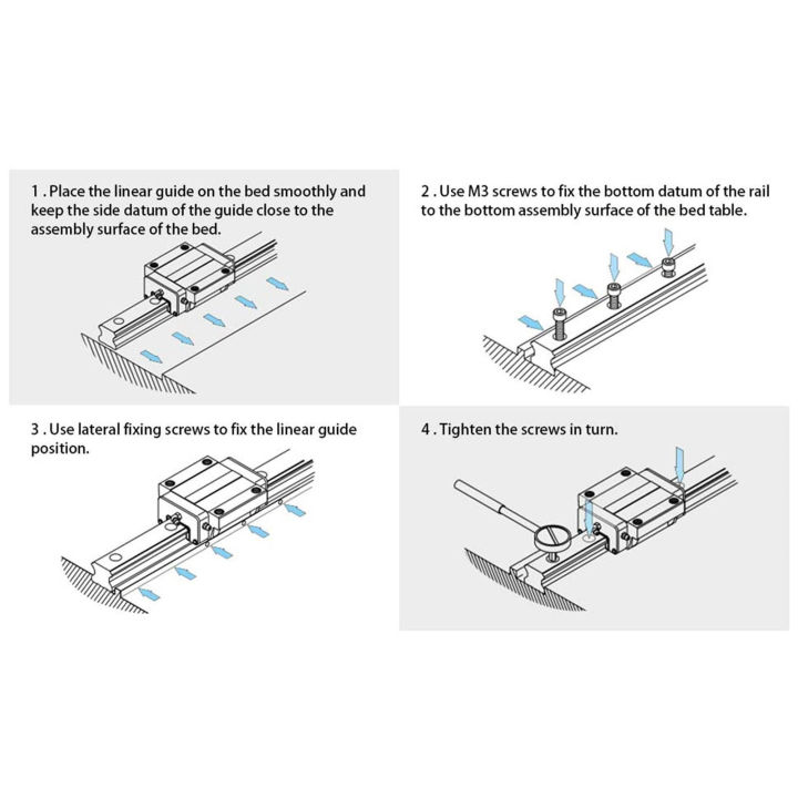 Linear Rail Slide Linear Guide Corrosion Resistant 4 Point Contact ...