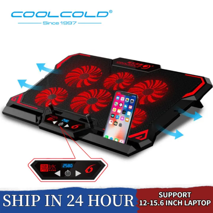 Laptop cooler 2 USB Ports and Super muite Six cooling Fan laptop ...