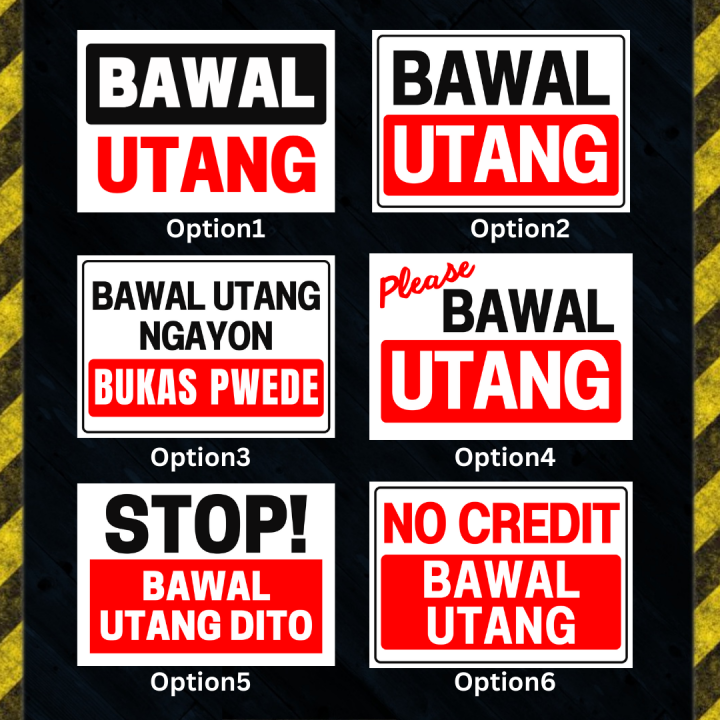 BAWAL UTANG SIGNAGE, NO CREDIT, LAMINATED OR WATERPROOF STICKER | A4 ...