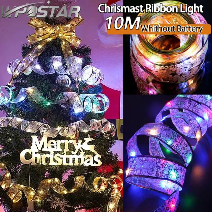 LED Ribbon Lights Christmas Tree Ornaments Fairy String Lights DIY ...