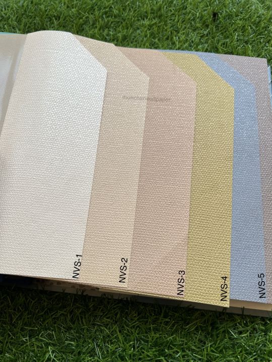 Wallpaper Polos Bertexture Multi Warna Hijau Sage - Biru Tosca -Silver ...