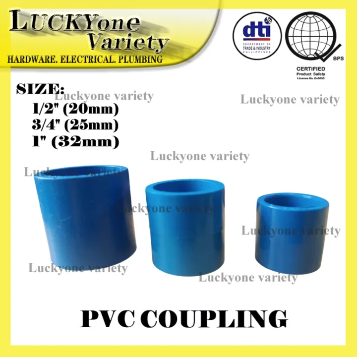 PVC PLAIN COUPLING PIPE FITTINGS ( BLUE ) 1/2" , 3/4" | Lazada PH