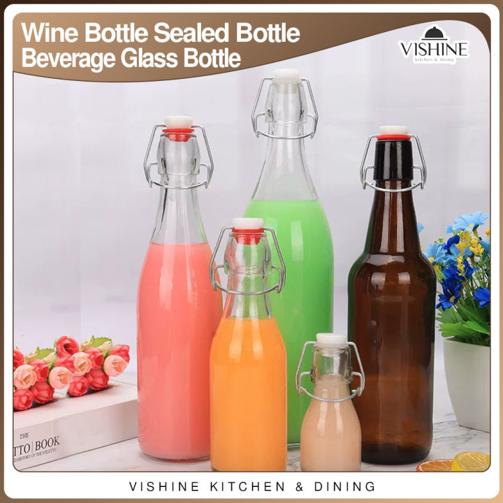 VISHINE 250/500/750ml/1000ml Wine Bottle Sealed Beverage Glass Bottle ...