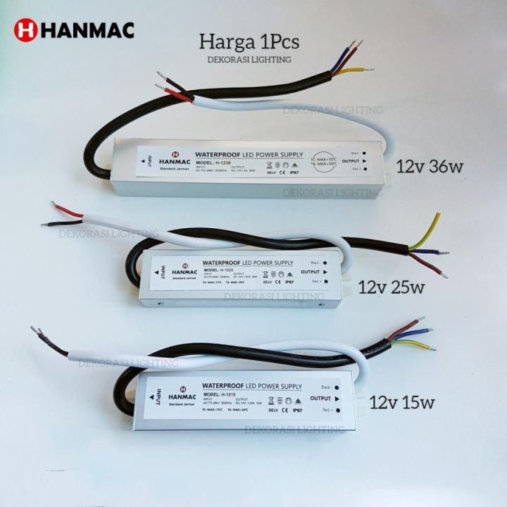 Adaptor LED 12v 20W waterproof Power supply trafo kolam ip67 anti air ...