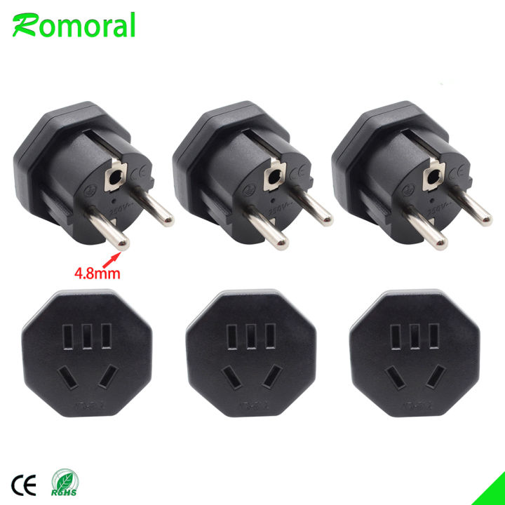 Plug Universal 16A converter 2 Round Pin EU Wall Socket AC 250V Travel ...