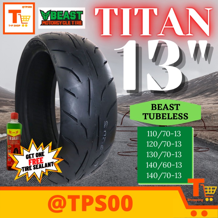 BEAST TUBELESS TIRE TITAN BY 13 (9414) | Lazada PH