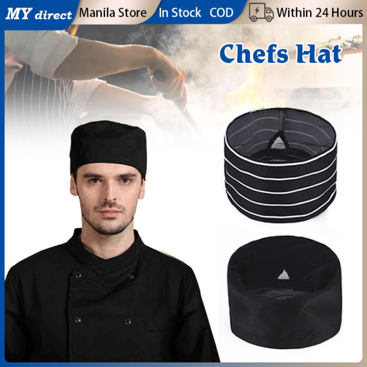 Mesh Top Skull Cap Catering Chefs Hat Waiter Uniform Cap With The ...