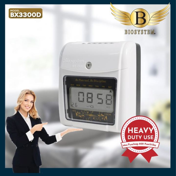 BioSystem BX3300A Analog Time Recorder / Time Attendance Machine / Time Clock / Punch Card | Lazada