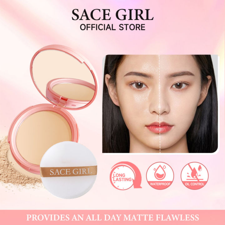 SACE GIRL Oil Control Face Powder Matte Waterproof Flawless Setting ...