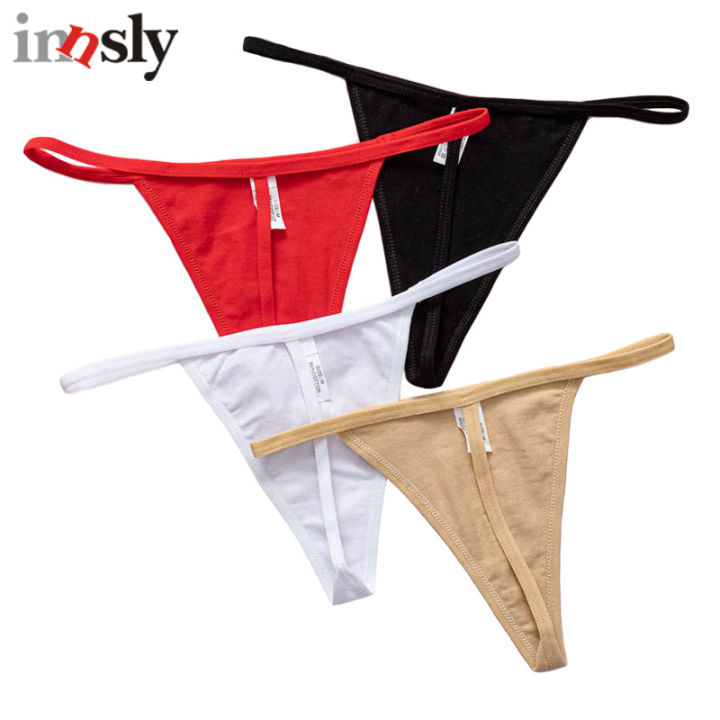 Women's Thong Underwear Low Waist Seamless Briefs Sexy Threaded Cotton ...