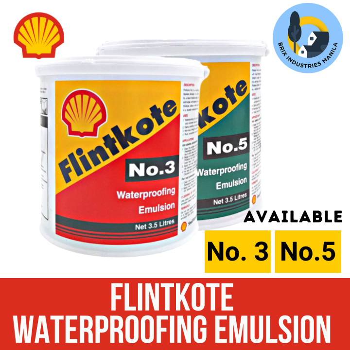 Shell Flintkote Waterproofing Emulsion 3.5 Liters No. 3 or No. 5 Brix ...