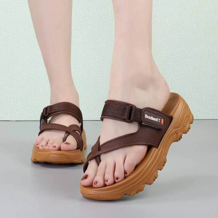 NEW FASHIONABLE FLIP ONE FINGER STRAP WEDGE SLIPPER FOR WOMEN FOOT WEAR ...