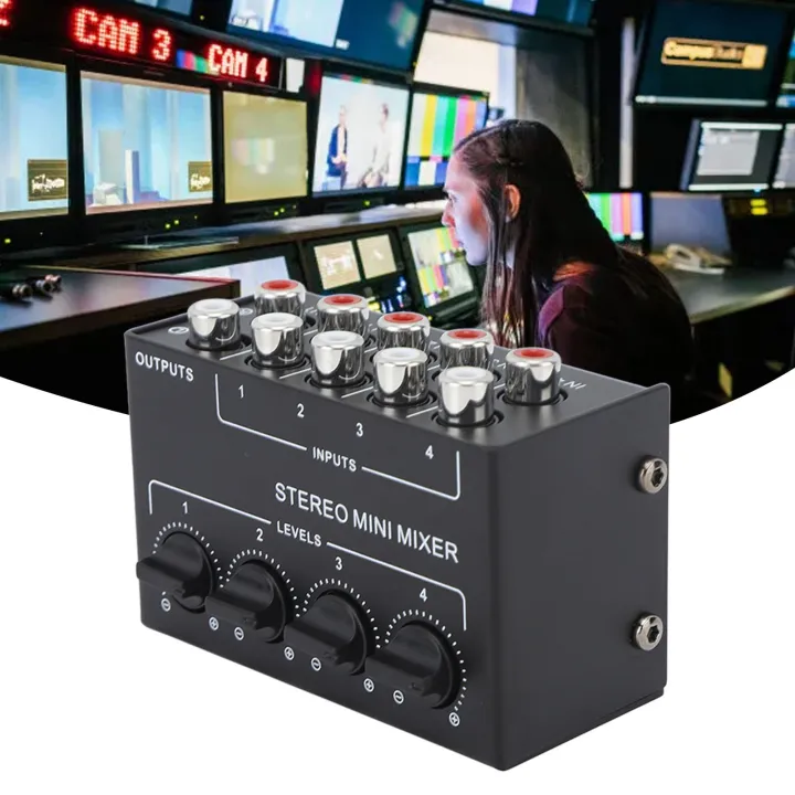 CX400 Mini Passive Stereo Mixer Mini Portable Sound Mixer Black for CD ...