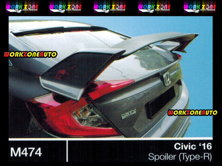 M474 Honda Civic 16 Fiber Spoiler (Type-R) Body kit Bodykit | Lazada