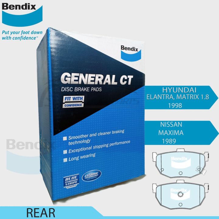 BENDIX REAR Disc Brake Pad for HYUNDAI ELANTRA , MATRIX 1.8 1998-2005 ...