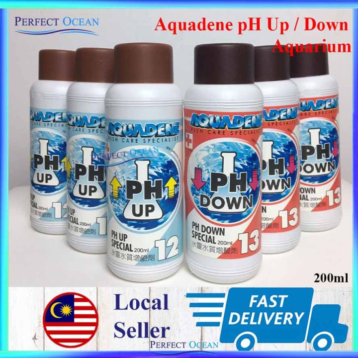 Aquadene PH Up & Down 200ml PH Minus /Plus Aquarium Water Control Fish ...