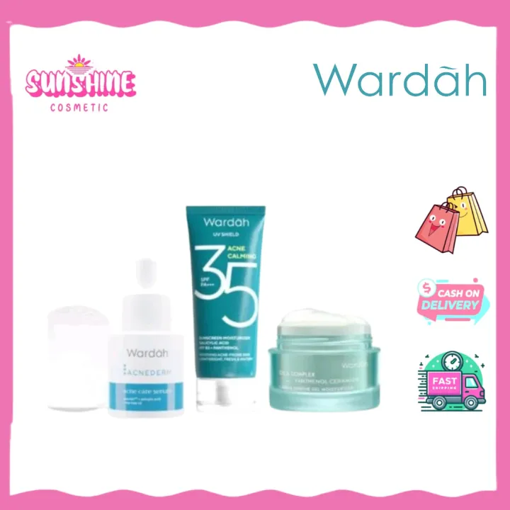 WARDAH FIGHT ACNE SET ACNE CALMING SPF 35 | Lazada Indonesia