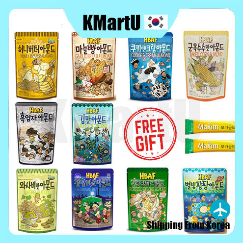 Hbaf Hàn Quốc dày dạn hạnh nhân ăn nhẹ 40g 120G 12 hương vị (, bơ mật ong, bánh mì tỏi, bánh quy ...