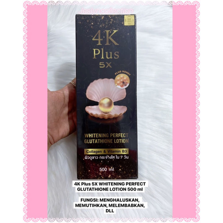 4K PLUS 5X WHITENING PERFECT GLUTATHIONE LOTION 500 ml ORIGINAL ...