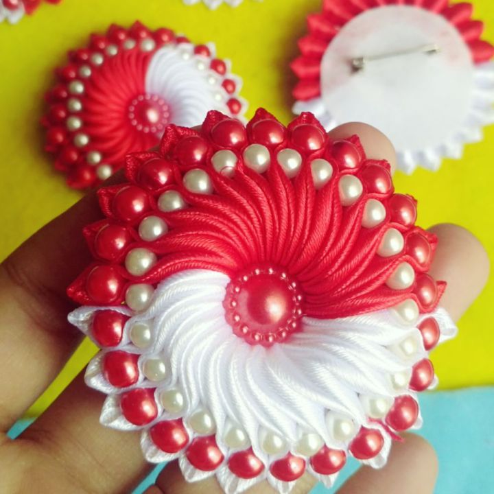 12 PCS BROS UBUR UBUR MUTIARA MERAH PUTIH | BROS DADA PITA SATIN ...