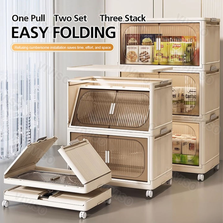 Kitchen Rack Organizer Transparent Stackable Cabinet Rak Cabinet ...