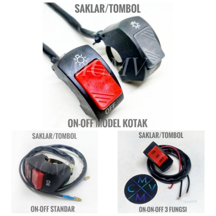 SAKLAR TOMBOL ON OFF engine stop / ON-OFF-ON 3fungsi / on off lampu ...