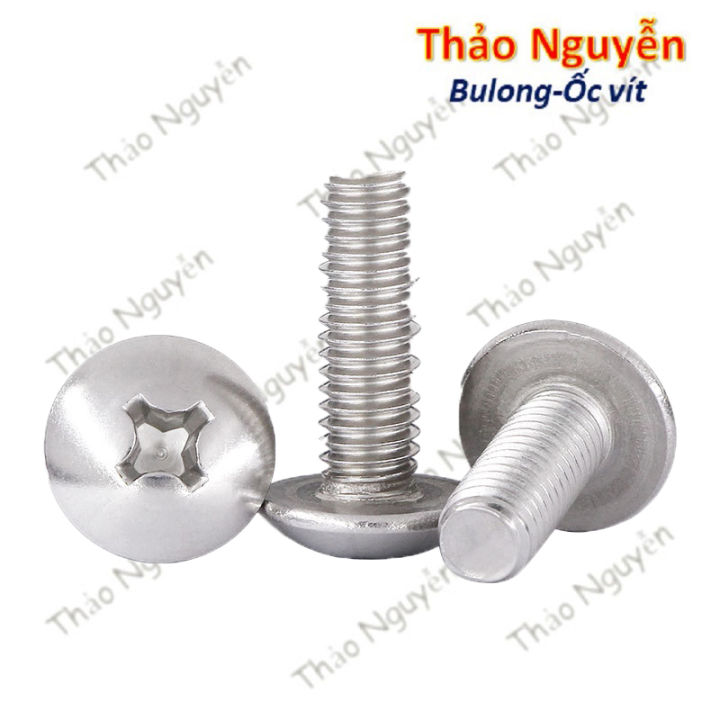 Ốc Vít inox bulong đầu dù pake Inox 304 M3 M4 M5 M6 10 Con | Lazada.vn