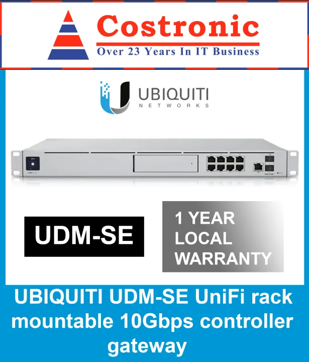 UBIQUITI UDM-SE UniFi rack mountable 10Gbps controller gateway (1 year ...