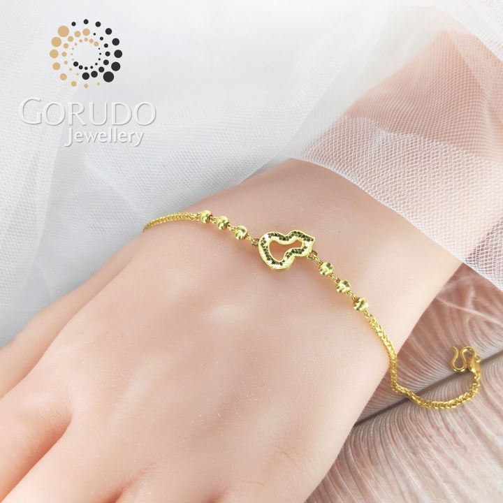 Gorudo Jewellery 999 Pure Gold Calabash Laser-cut Design Bracelet - CLC ...