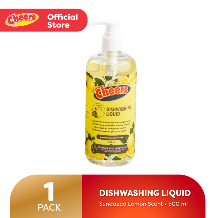 Cheers Dishwashing Liquid 500ml - Sundazed Lemon Scent (1 Pump Bottle ...