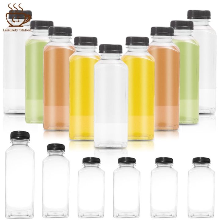 150-500ML Clear Drink Containers Plastic Reusable Empty Juice Bottles ...