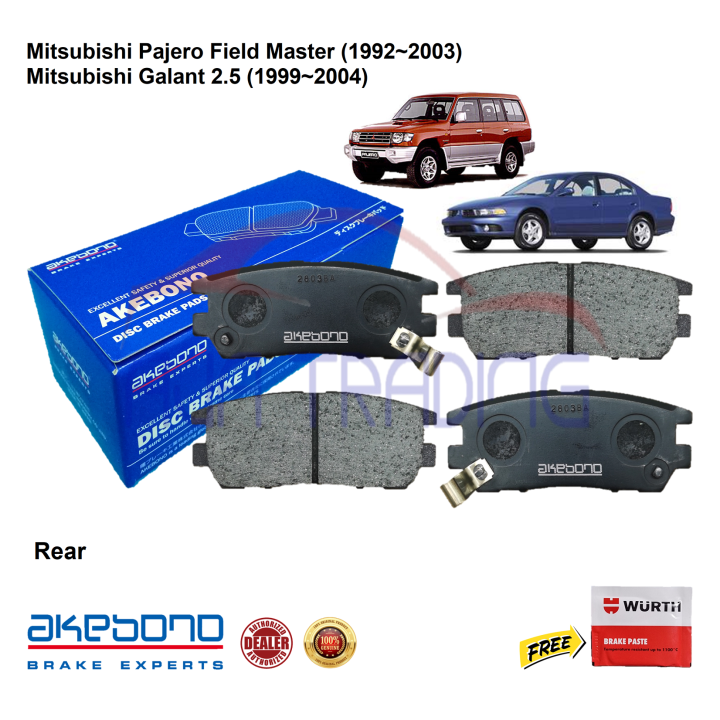 Genuine Akebono Rear Brake Pads for Mitsubishi Pajero Field Master ...
