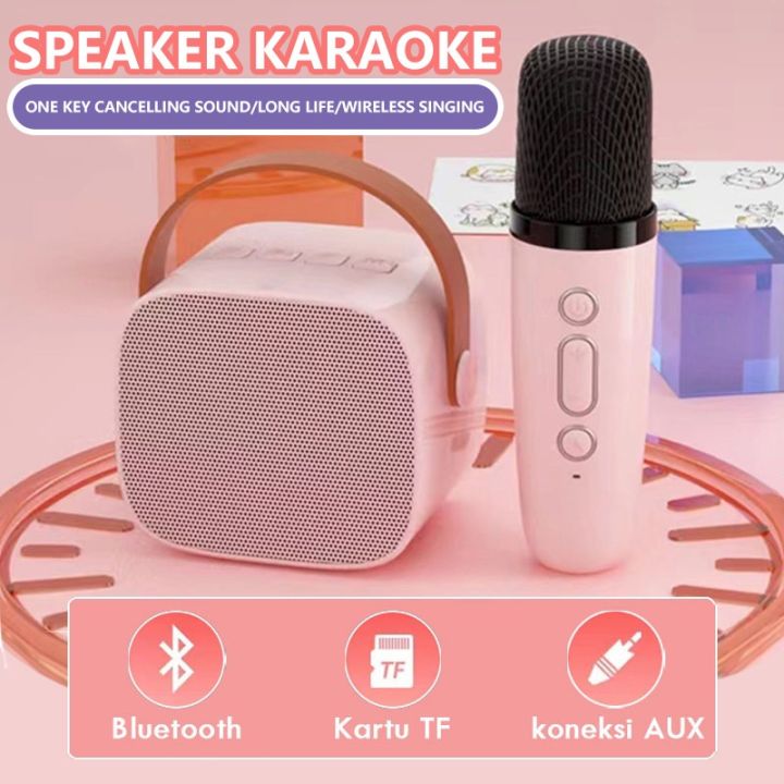 AO 100% Original mini Karaoke speaker bluetooth Bass K1 Microphone ...