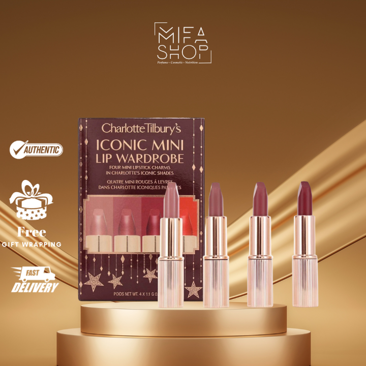 Set Son Charlotte Tilbury Iconic Mini Lip Wardrobe ( 4 x 1.5g ) pillow ...