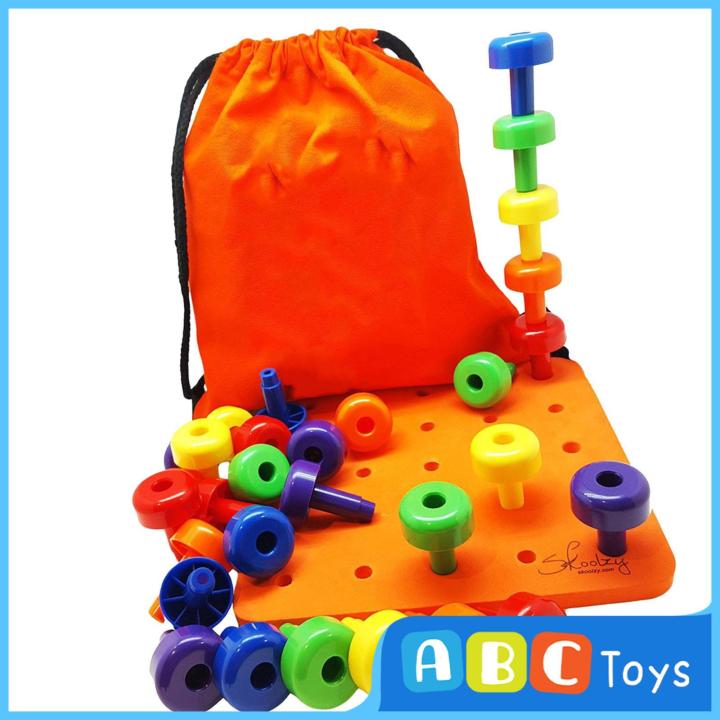ABCToys Tall-stacker Pegs Pegboard Set Stacker Toy Develop Occupational ...